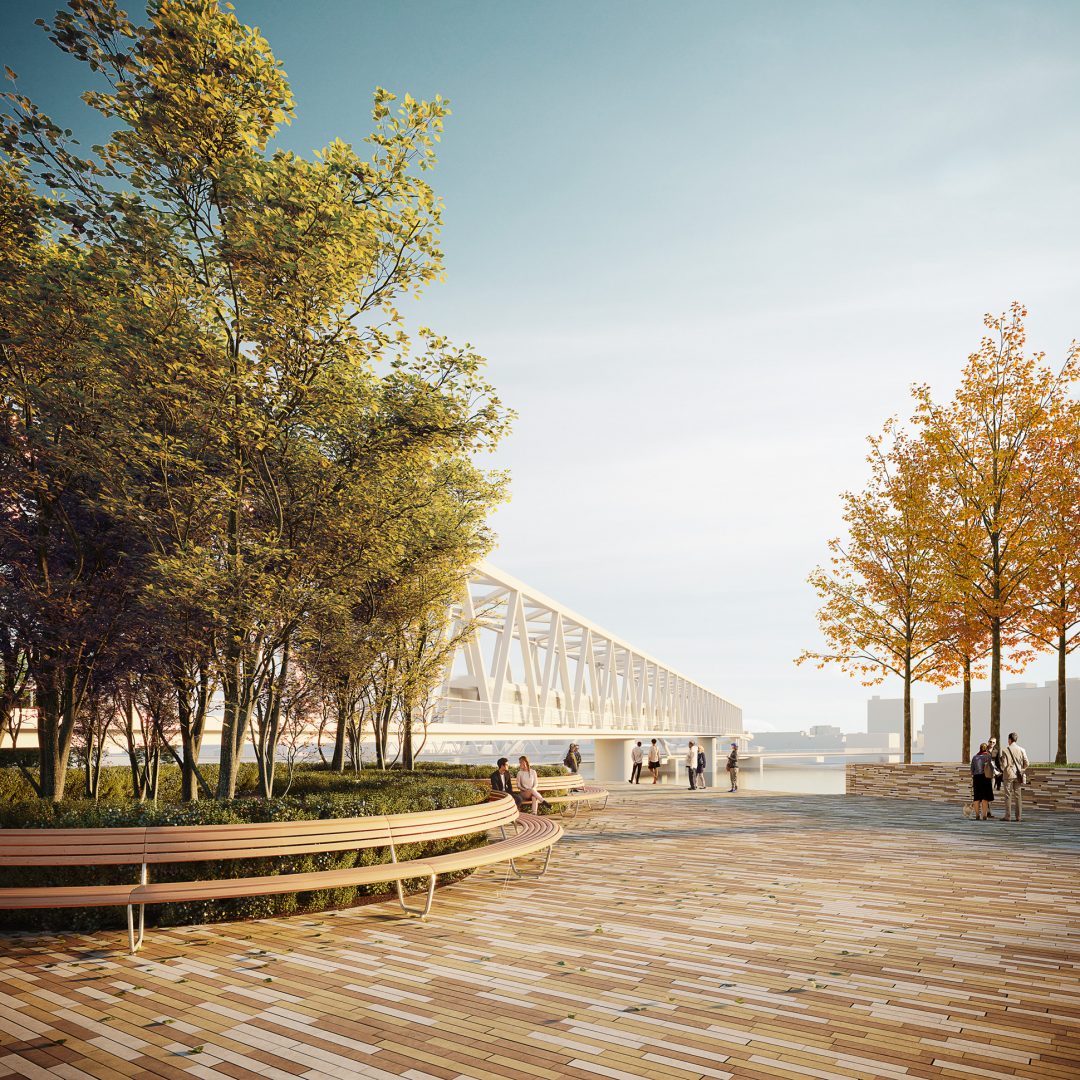 Elbtower open space design – Competition visualization - xoio