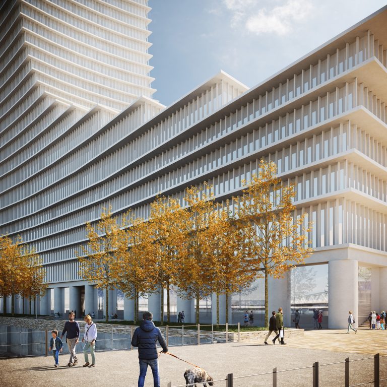 Elbtower open space design – Competition visualization - xoio